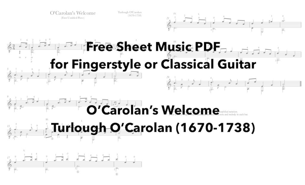 O’Carolan’s Welcome - PDF Sheet Music or Tab for Guitar | Primo Guitar O’Carolan’s Welcome - PDF Sheet Music or Tab for Guitar | Primo Guitar